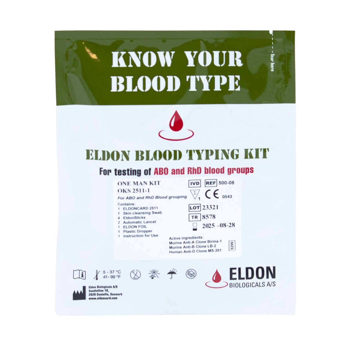 ELDON™ Blood Typing Kit – test do badania grupy krwi - Qrsmed24